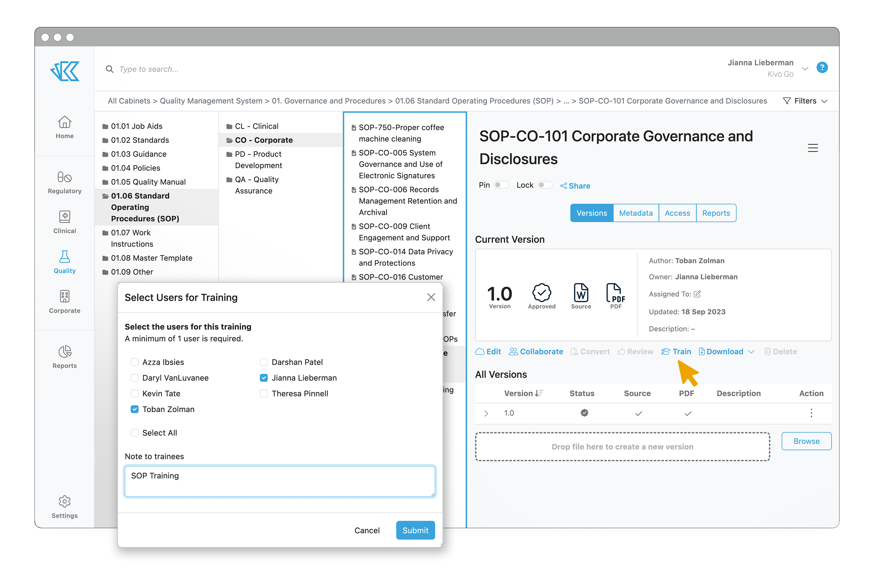 GxP Document Control Software | Compliance Solutions | Kivo