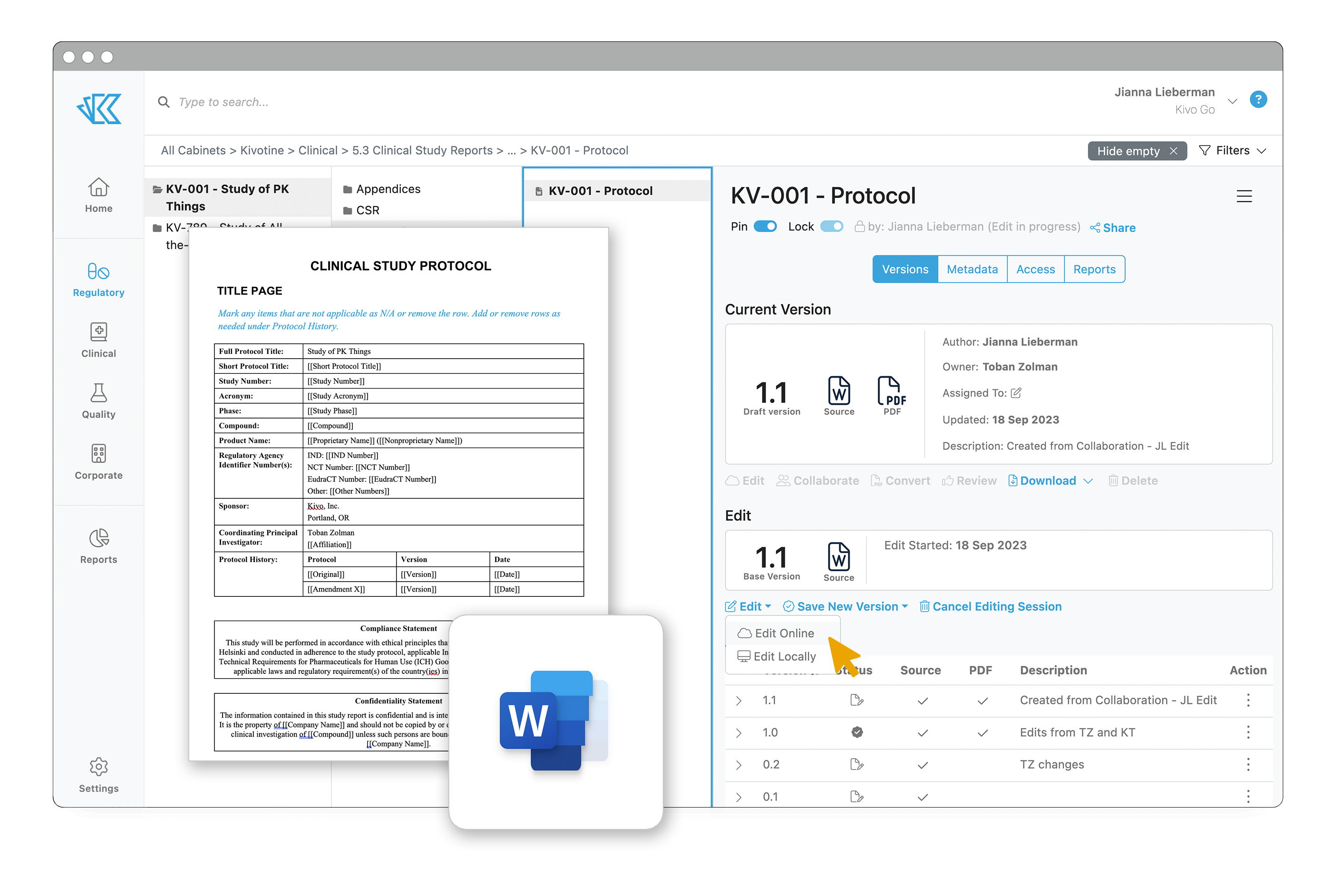 Kivo: Document & Process Management for Emerging Life Sciences