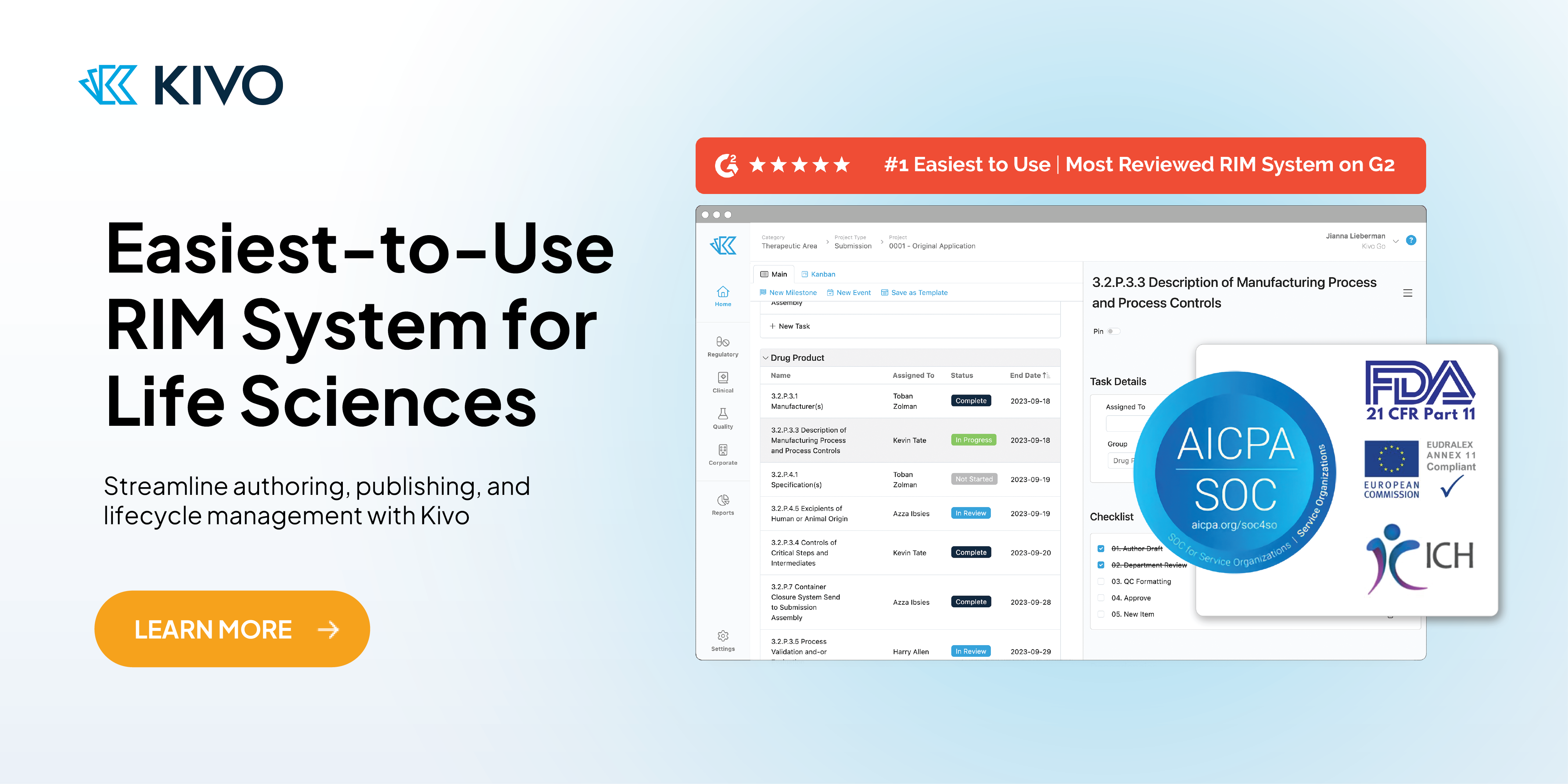 The #1 Regulatory Information Management System for Pharma | Kivo